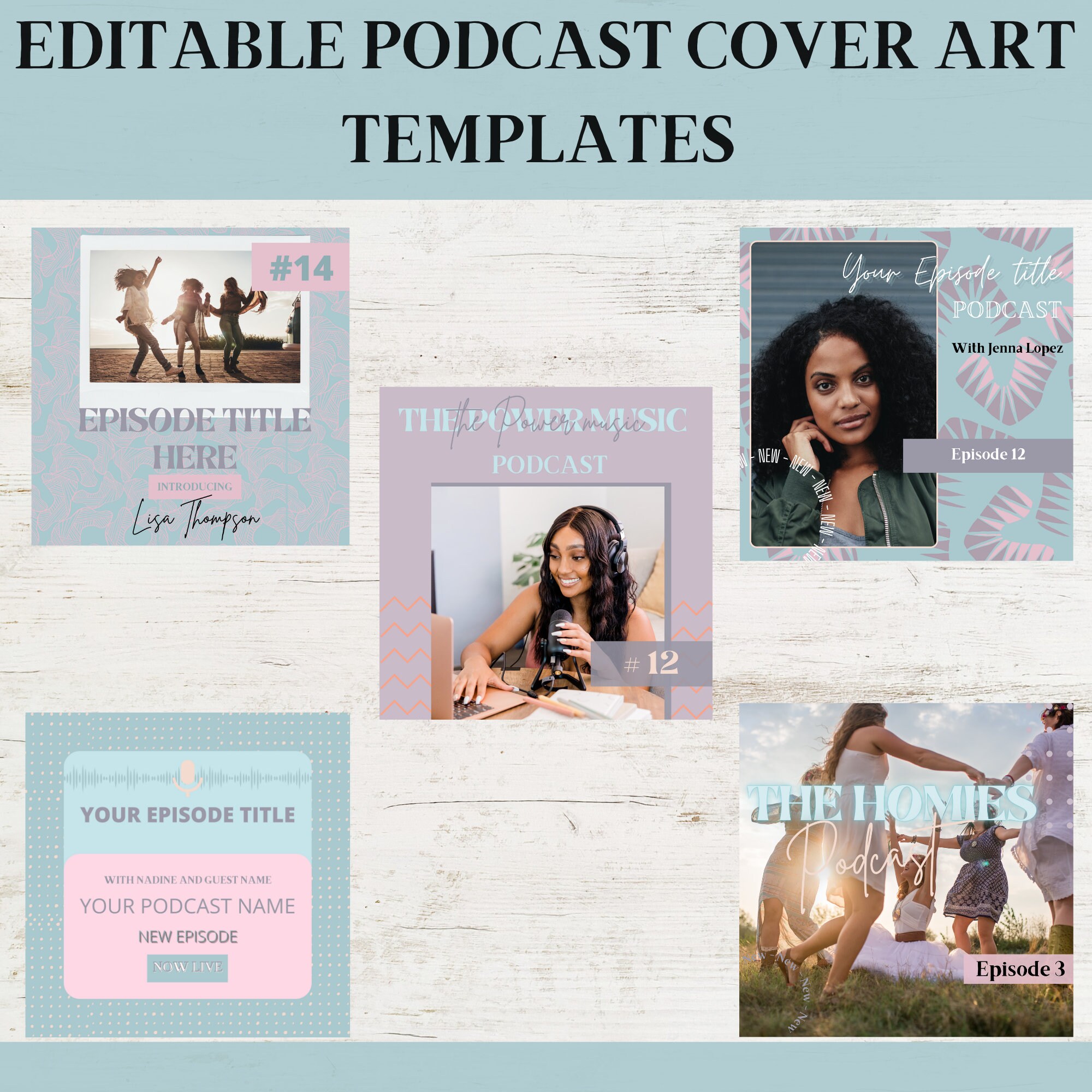 Podcast Cover Art Templates, Editable Graphics (canva Template ...