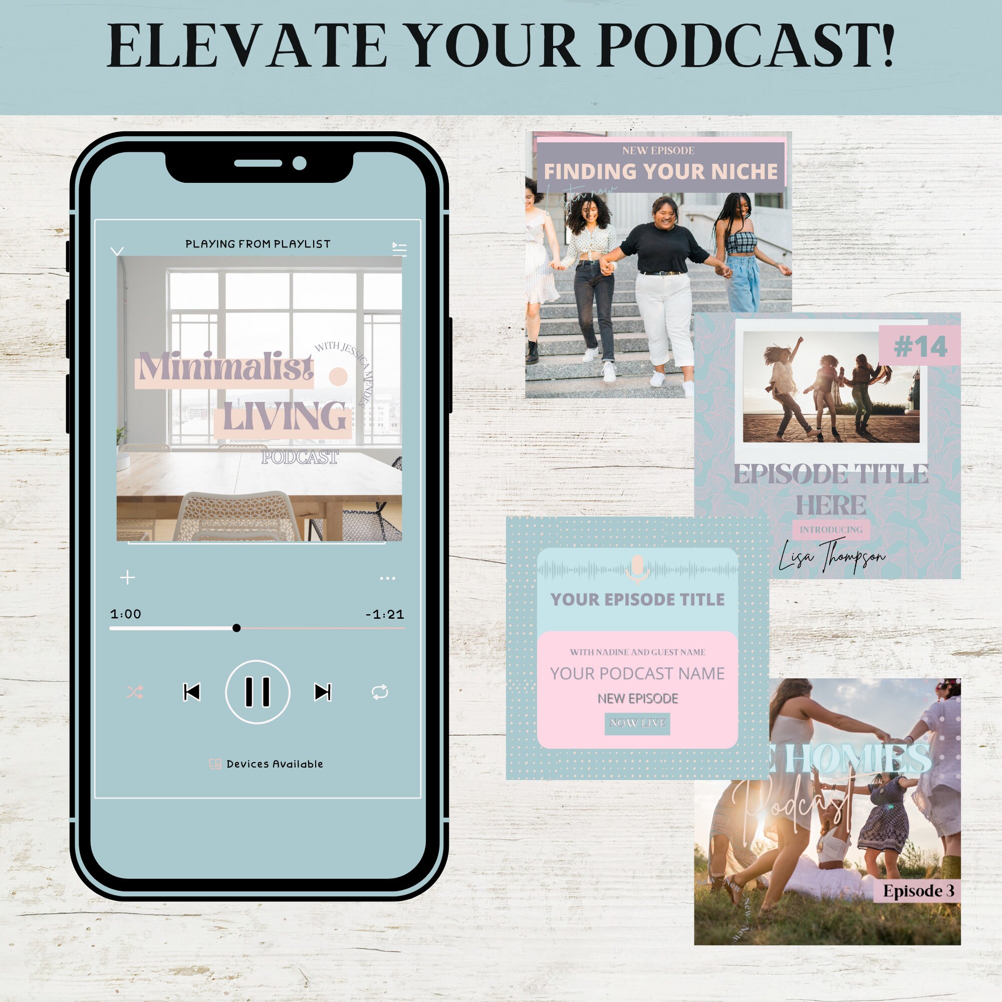 15 Editable Podcast Cover Art Templates. Podcast Graphics. Podcaster ...
