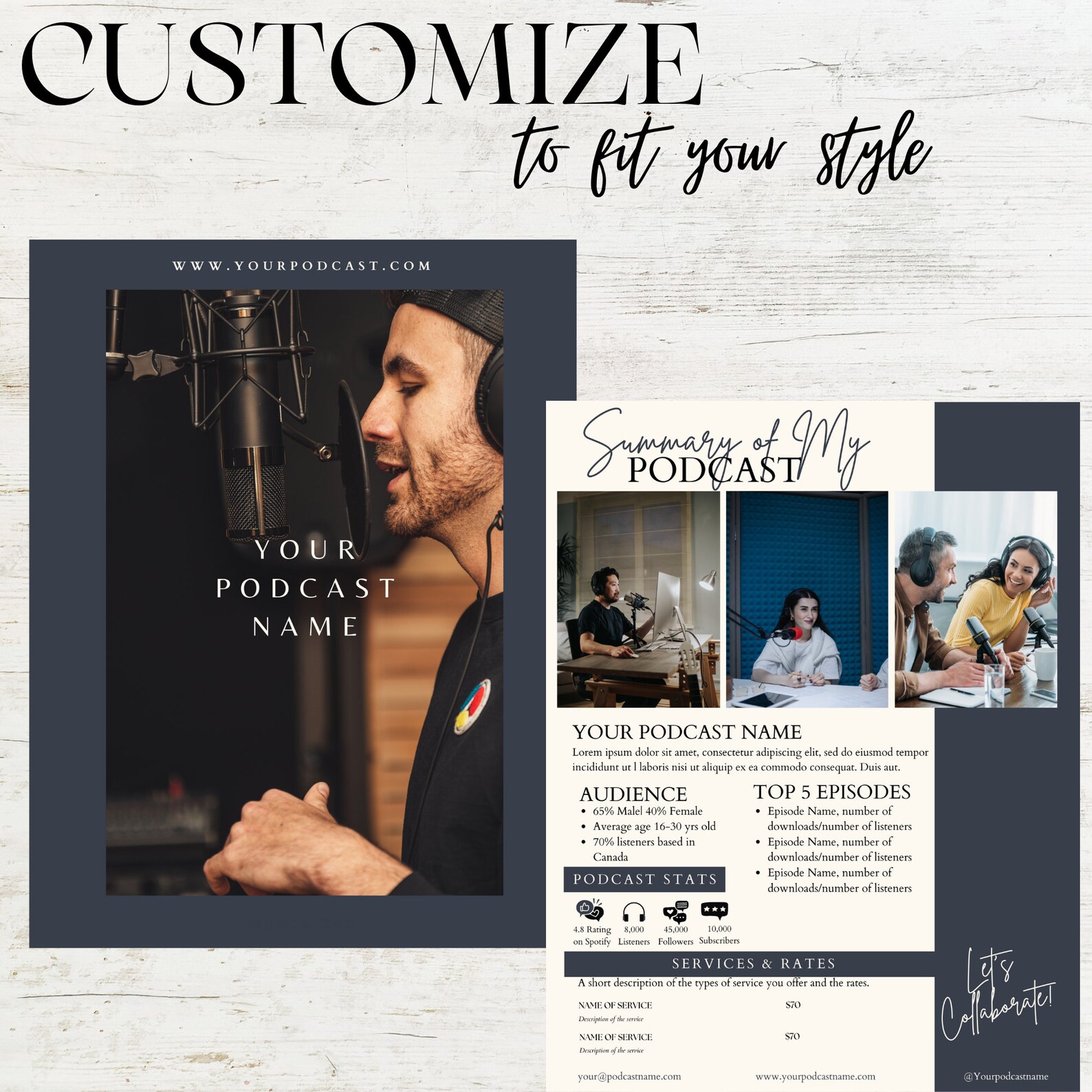 Podcast Media Kit Template, Canva Editable (digital Download) - Etsy