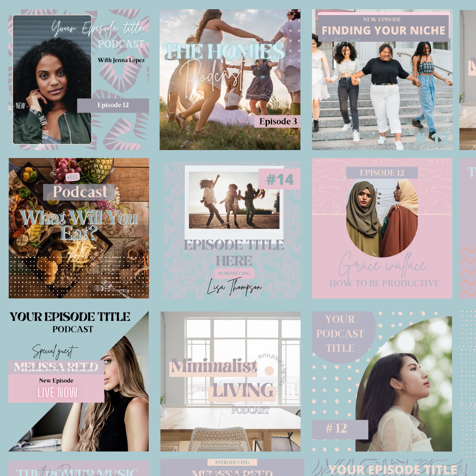 Podcast Cover Art Templates, Editable Graphics (canva Template ...