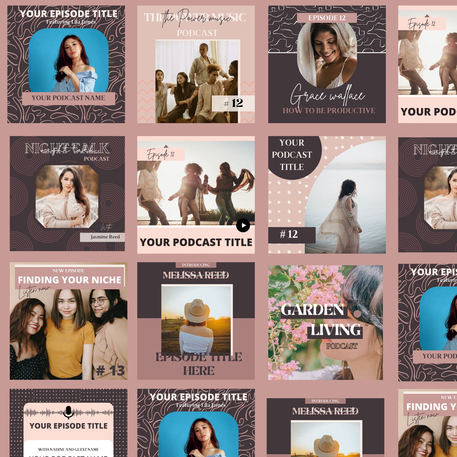 10 Editable Podcast Cover Art Templates. Podcast Graphics. Podcaster ...