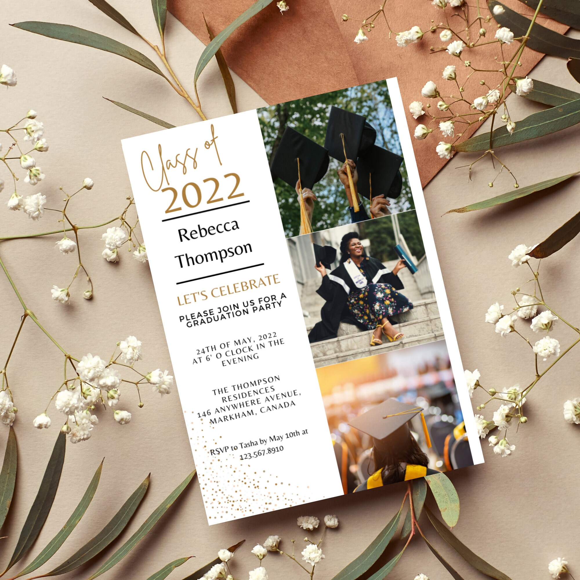 Editable Graduation Party Invitation Template, Class of 2022 (canva) - Etsy