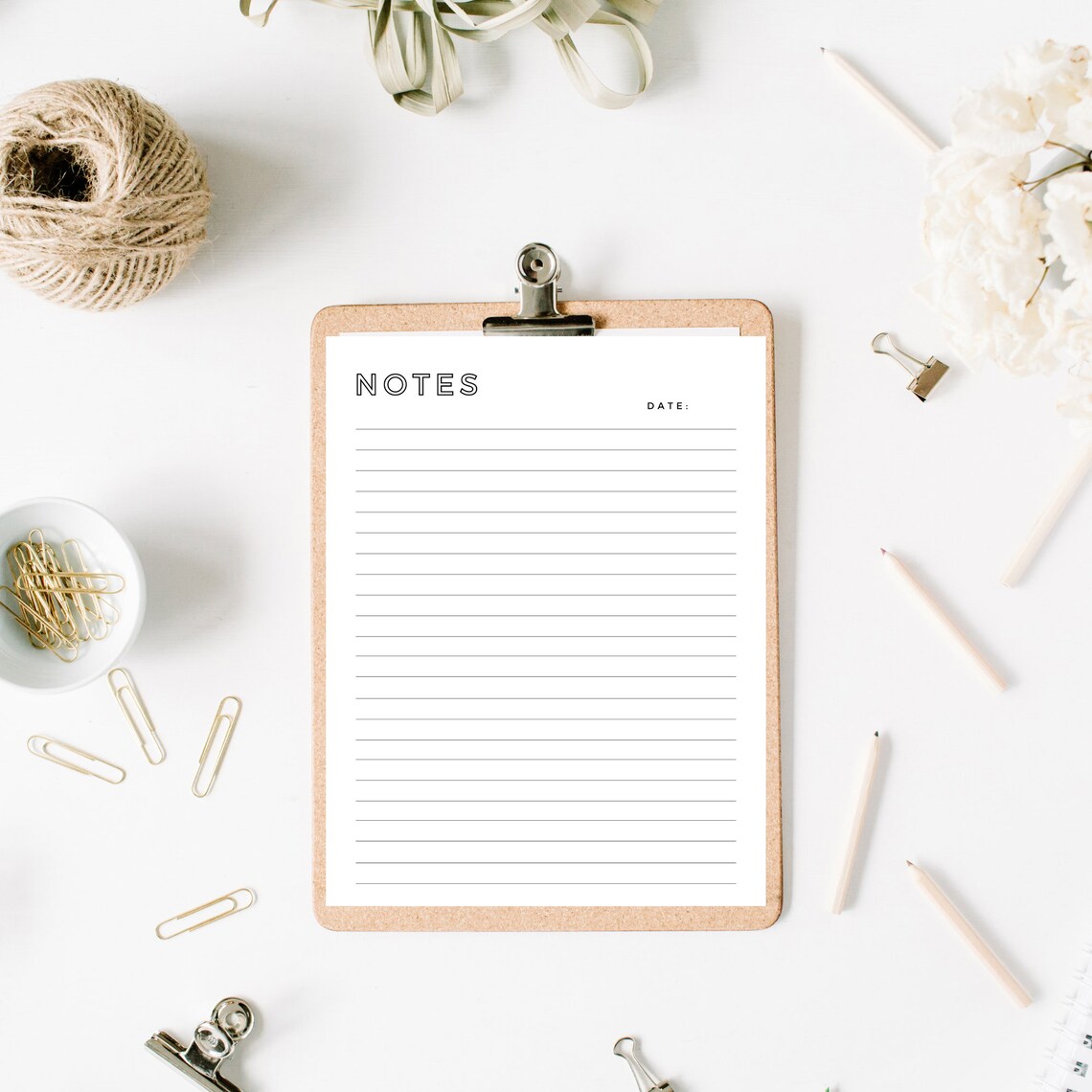 Notes Page Printable, Lined Notes Template, Note Taking, Writing Paper ...