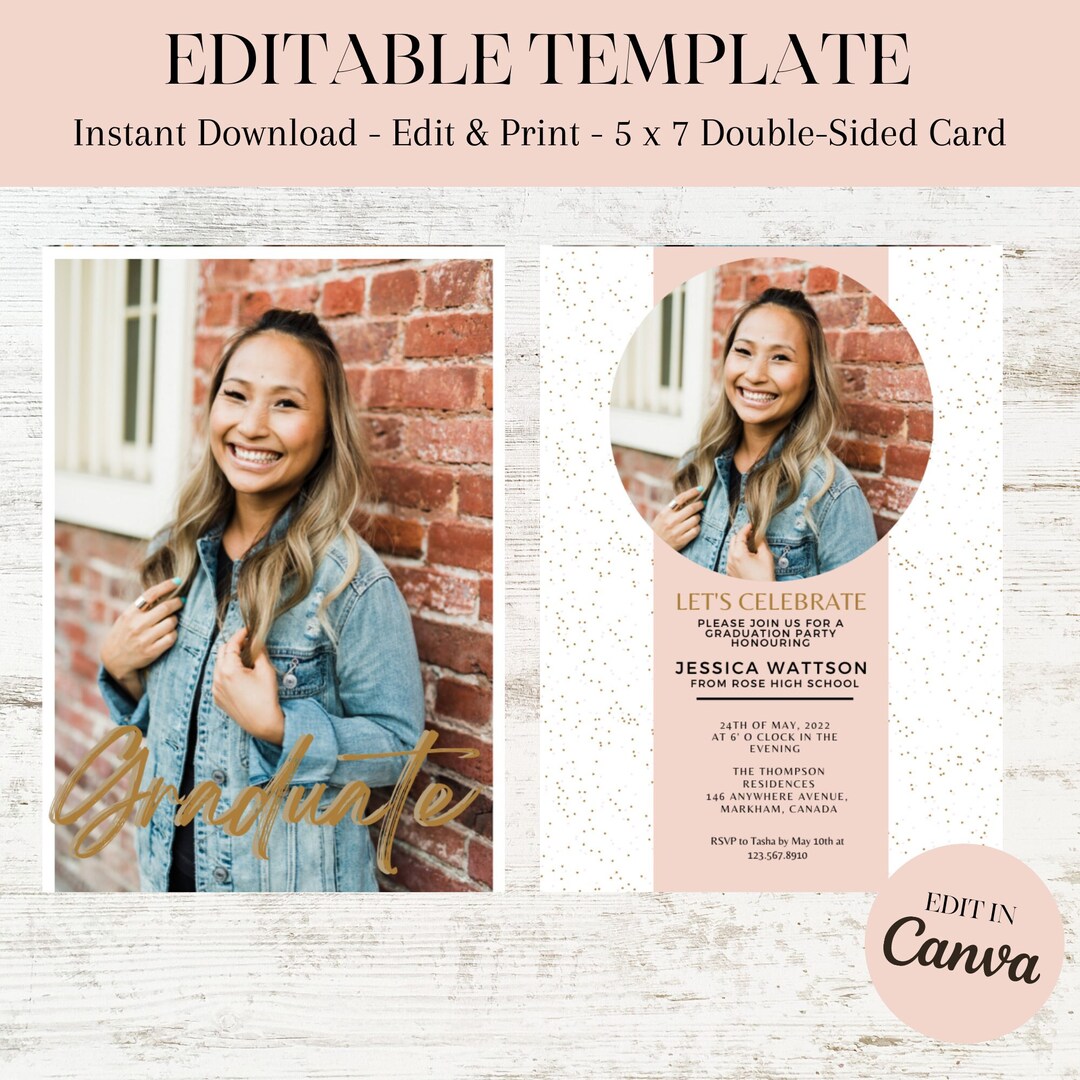 Editable Graduation Party Invitation, Class of 2022 (canva Template) - Etsy