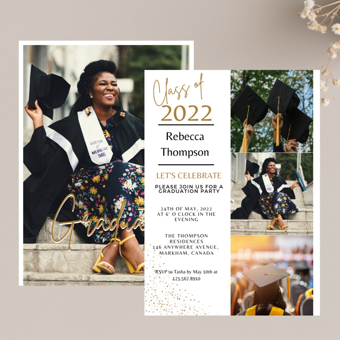 Editable Graduation Party Invitation Template, Class of 2022 (canva) - Etsy