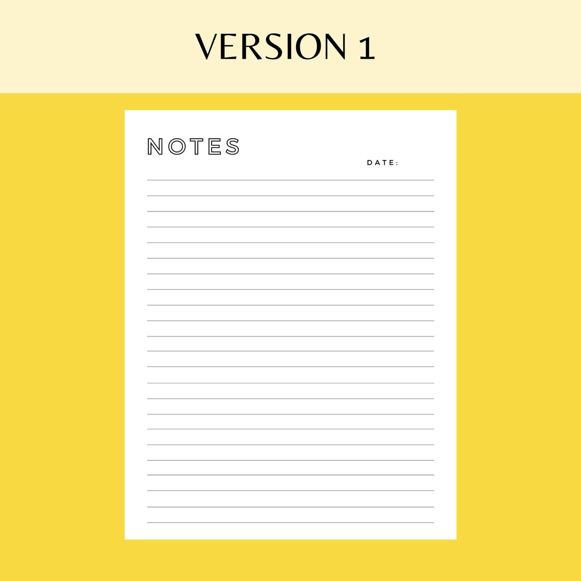 Notes Page Printable, Lined Notes Template, Note Taking, Writing Paper ...