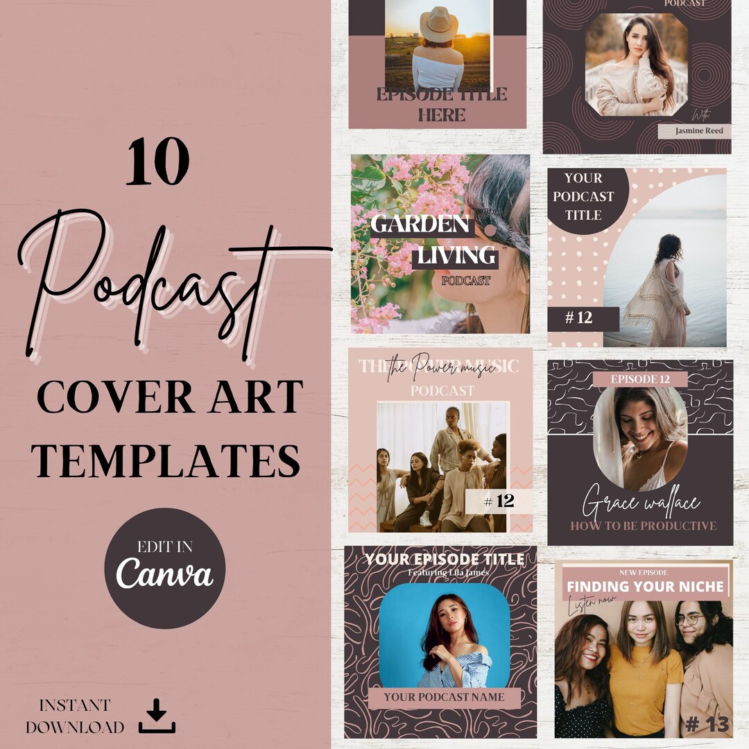 10 Editable Podcast Cover Art Templates. Podcast Graphics. Podcaster ...