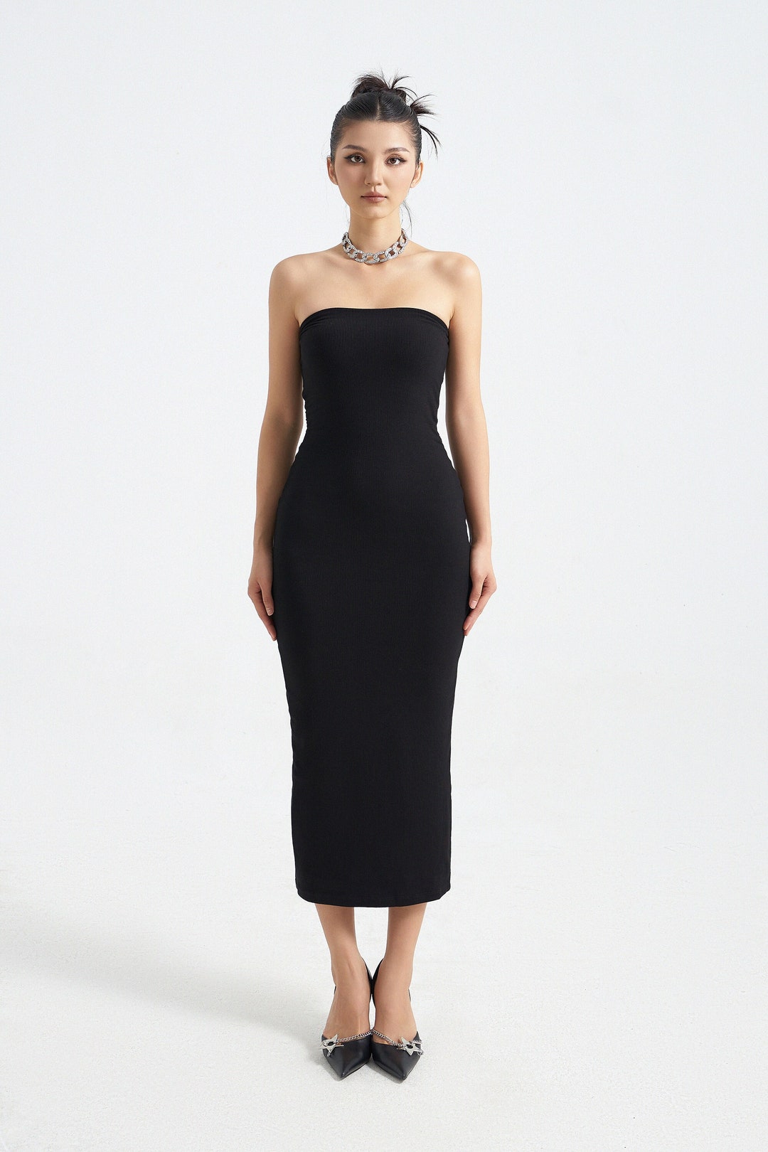 Tube Dress, Sleeveless Dress, Tight Dress, Solid Color Black Dress ...