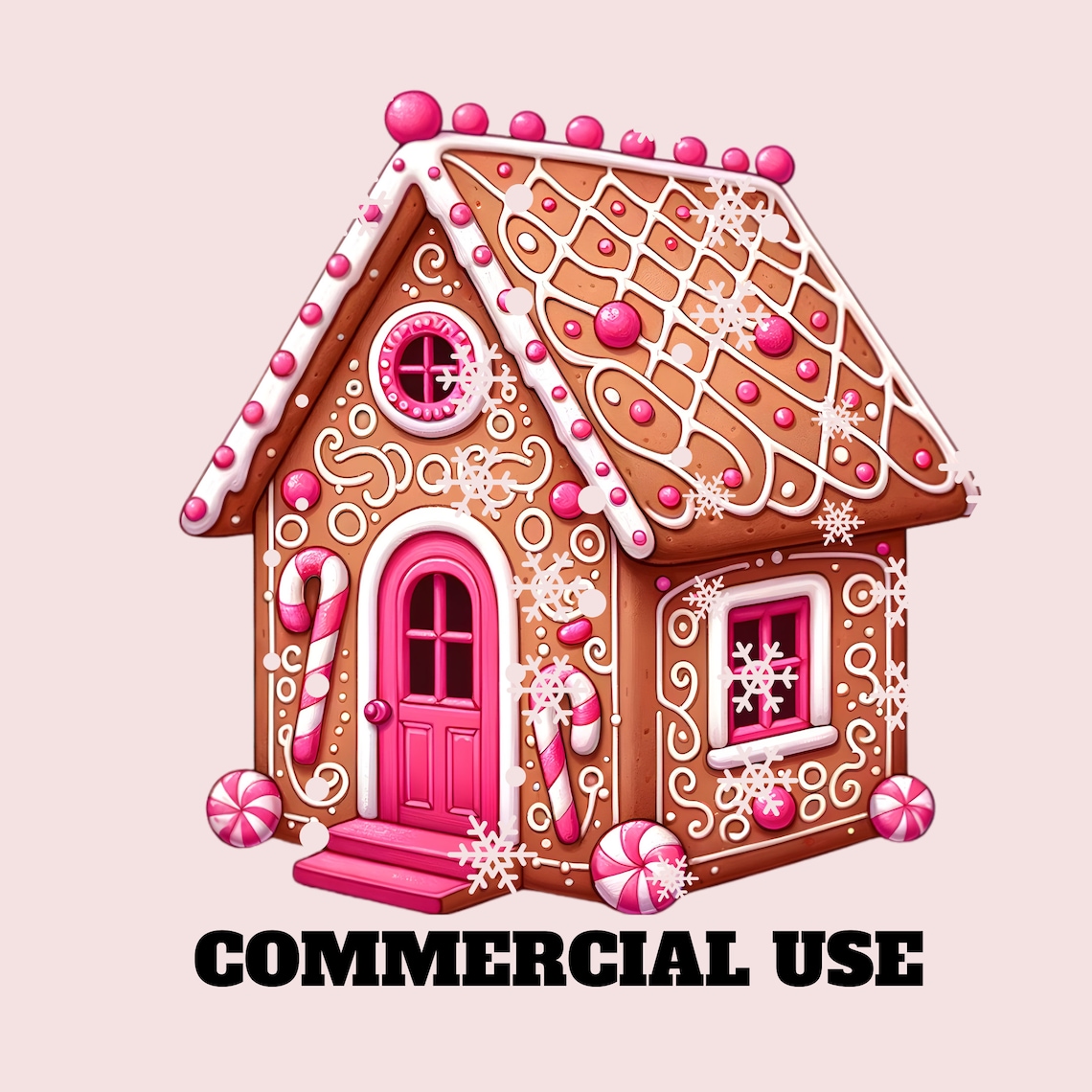 Pink Gingerbread House Clipart Pink Christmas Clipartplr - Etsy Canada