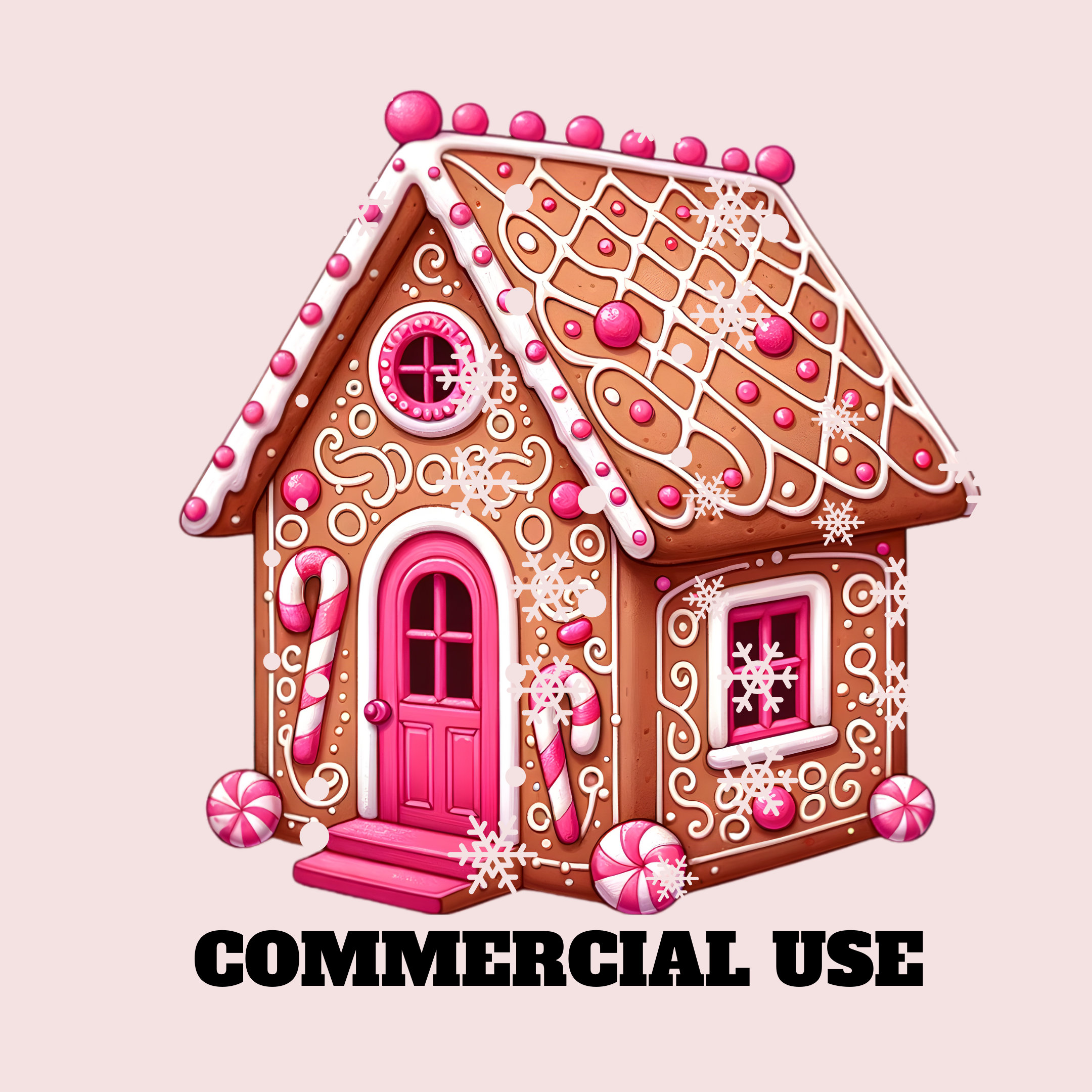 Pink Gingerbread House Clipart, Pink Christmas Clipart,plr, Commercial ...