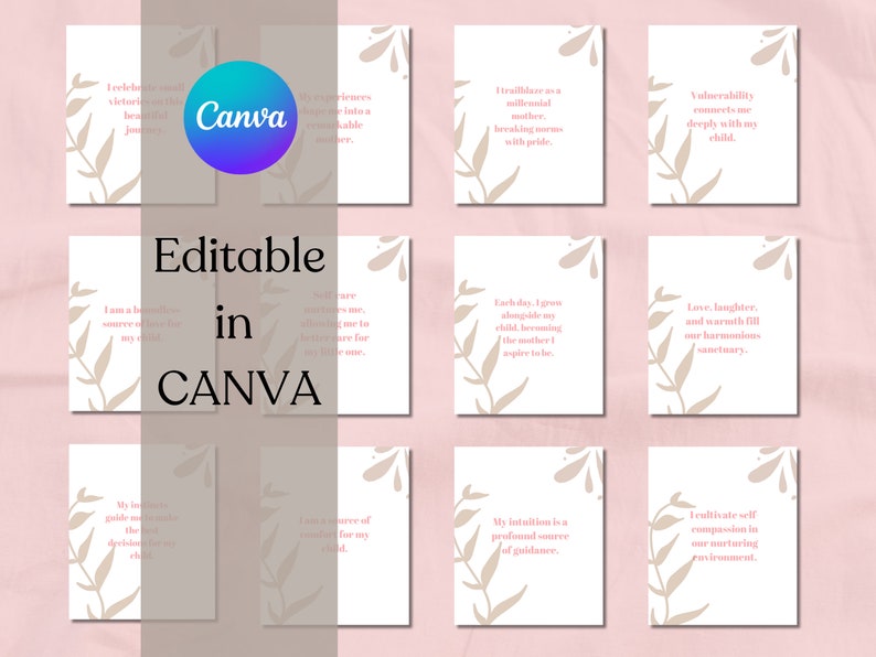 Self Care Cards Canva Template Daily Affirmation Cards - Etsy