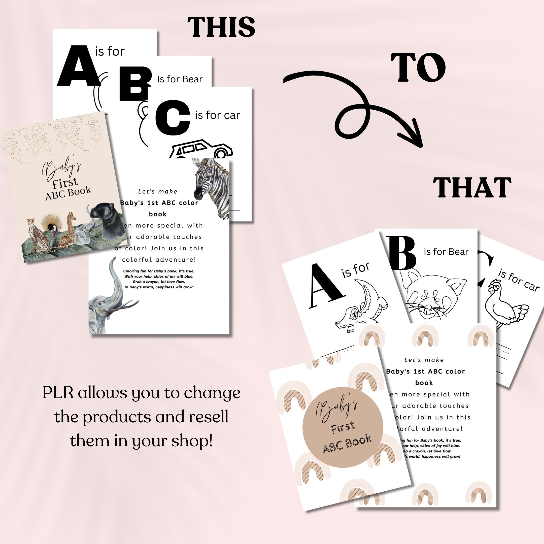 Plr ABC Coloring Book for Baby Shower, Plr Template, Plr Printable ...