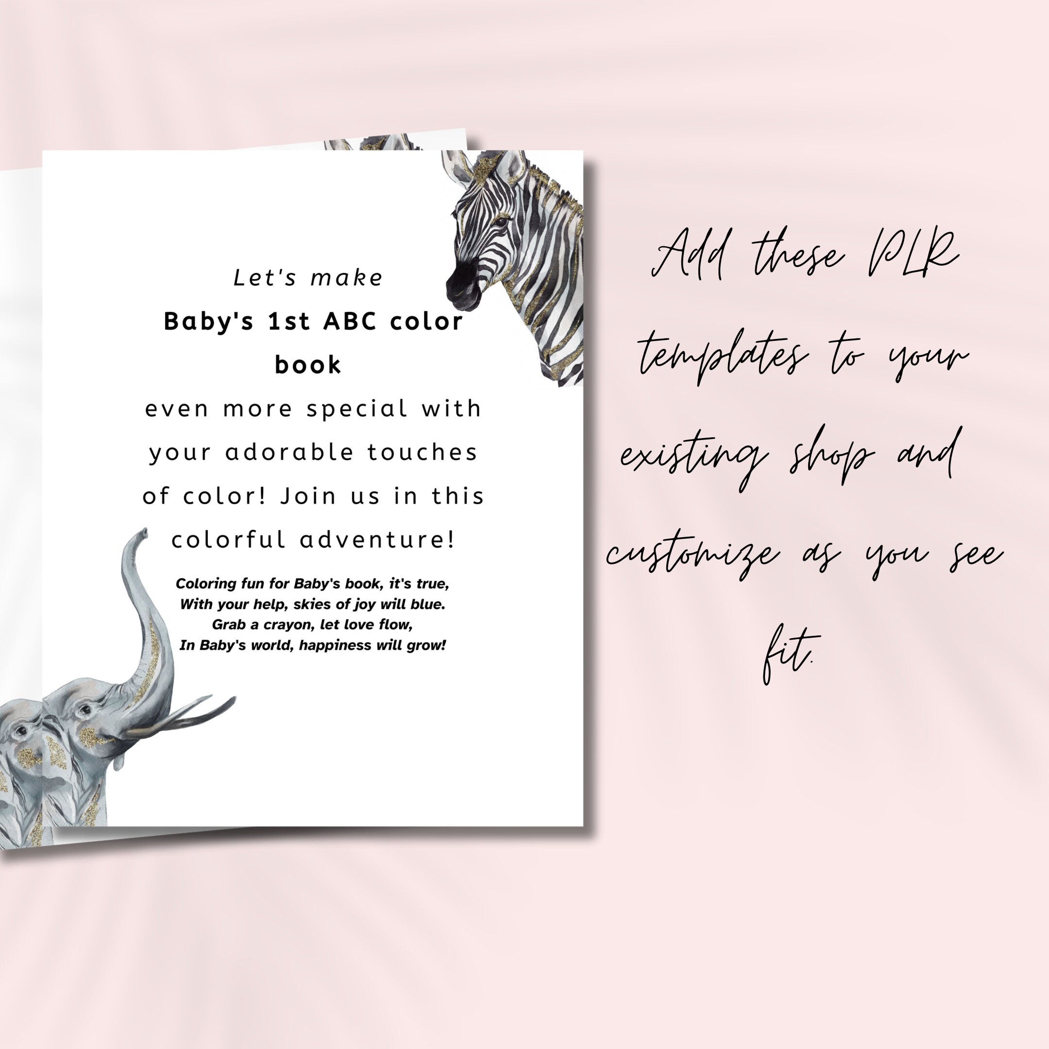 Plr ABC Coloring Book for Baby Shower, Plr Template, Plr Printable ...