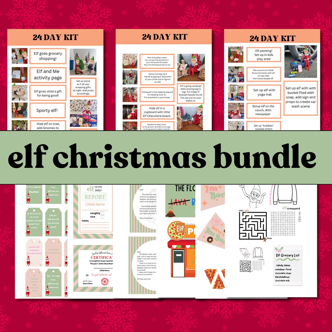 Printable Elf Kit 2025, Christmas Elf, Elf Bundle, 24 Day Elf Kit ...