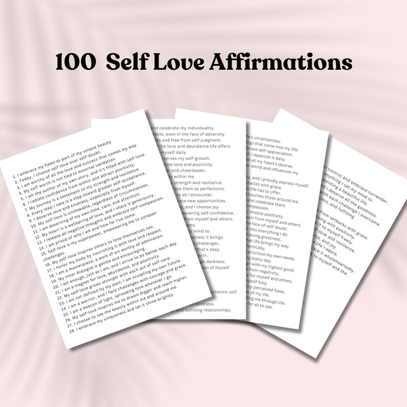 40 Minimalist Blank Self Love Affirmation Cards, Affirmation Cards ...