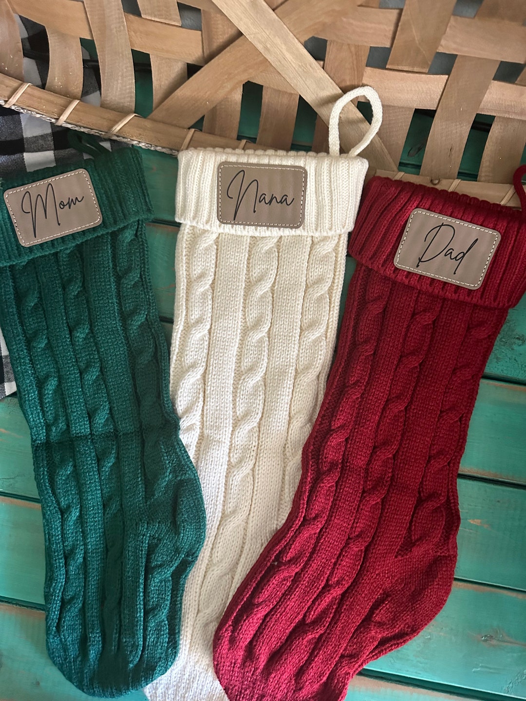 Personalized Cable Knit Christmas Stockings - Etsy