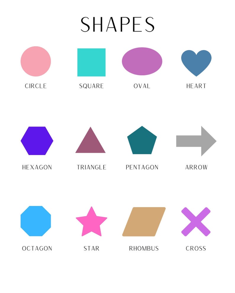 Printable Kids Shapes Poster - Etsy