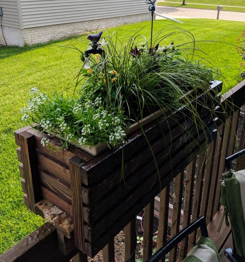 Cedar Wood Deck Rail Planter Box Cover - Quality Wood - Built to Order ...