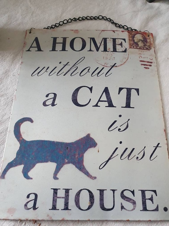 Vintage Cat Sign Tin - Etsy