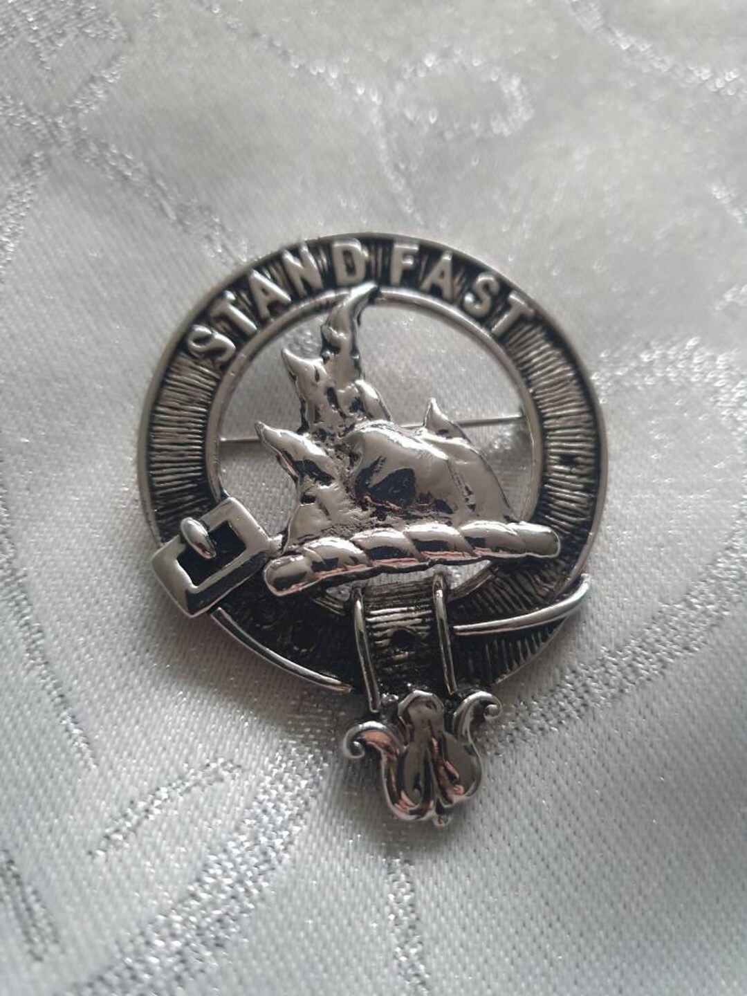 Vintage Scottish Clan Crest Pin Badge Signed DB SCOTLAND David Bowman ...