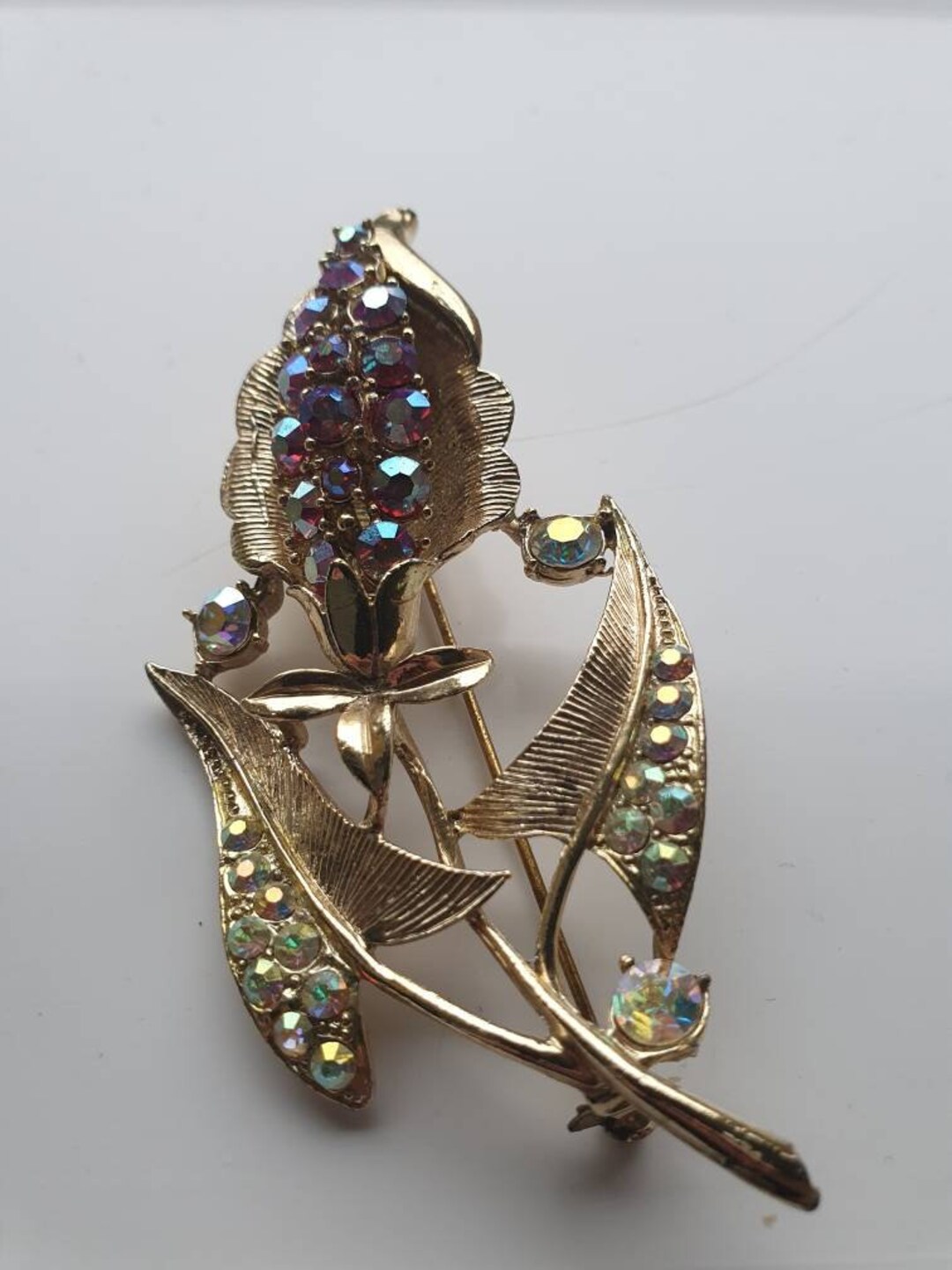 Large Vintage Rhinestone Brooch. - Etsy