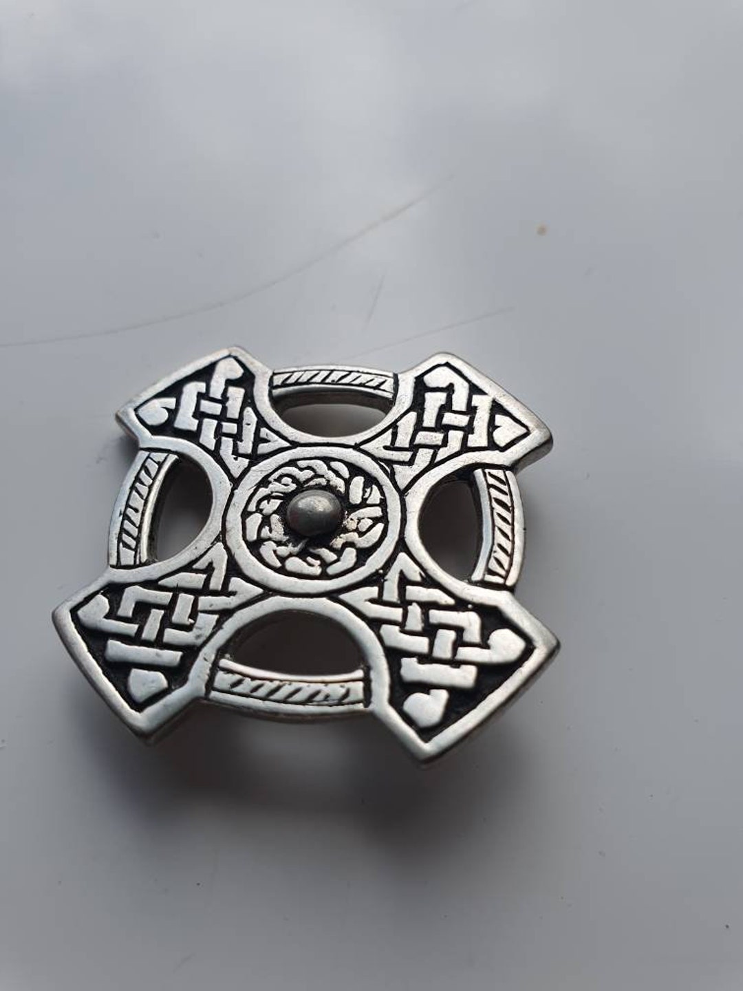 Cornish Celtic Knotwork Pewter Cross Brooch by St Justin - Etsy