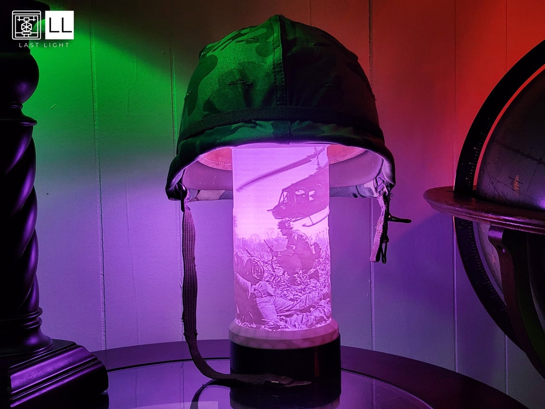 Vietnam Lamp & Helmet Display 3D Printed Lithophane Customizable - Etsy