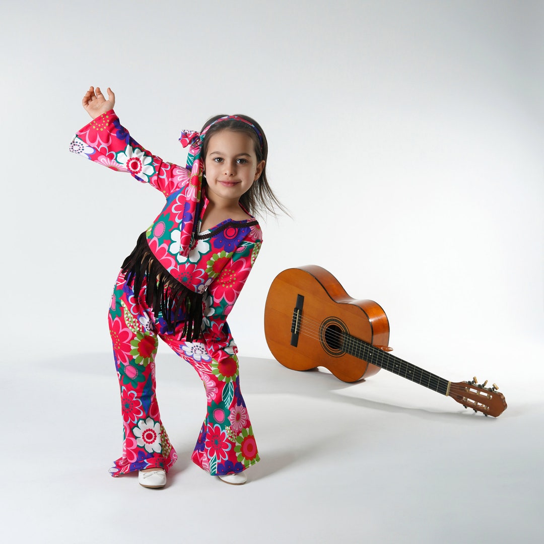 Hazel's Girls Hippie Dress, 90s Theme Party Costume for Girls, Spring ...