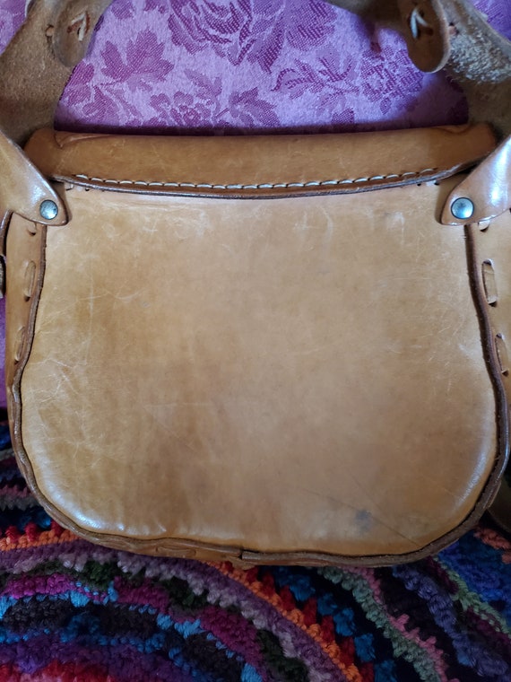 Vintage 1950's Tooled Leather Shoulder Bag - Gem Vintage 1950's Tooled Leather Shoulder Bag - Gem