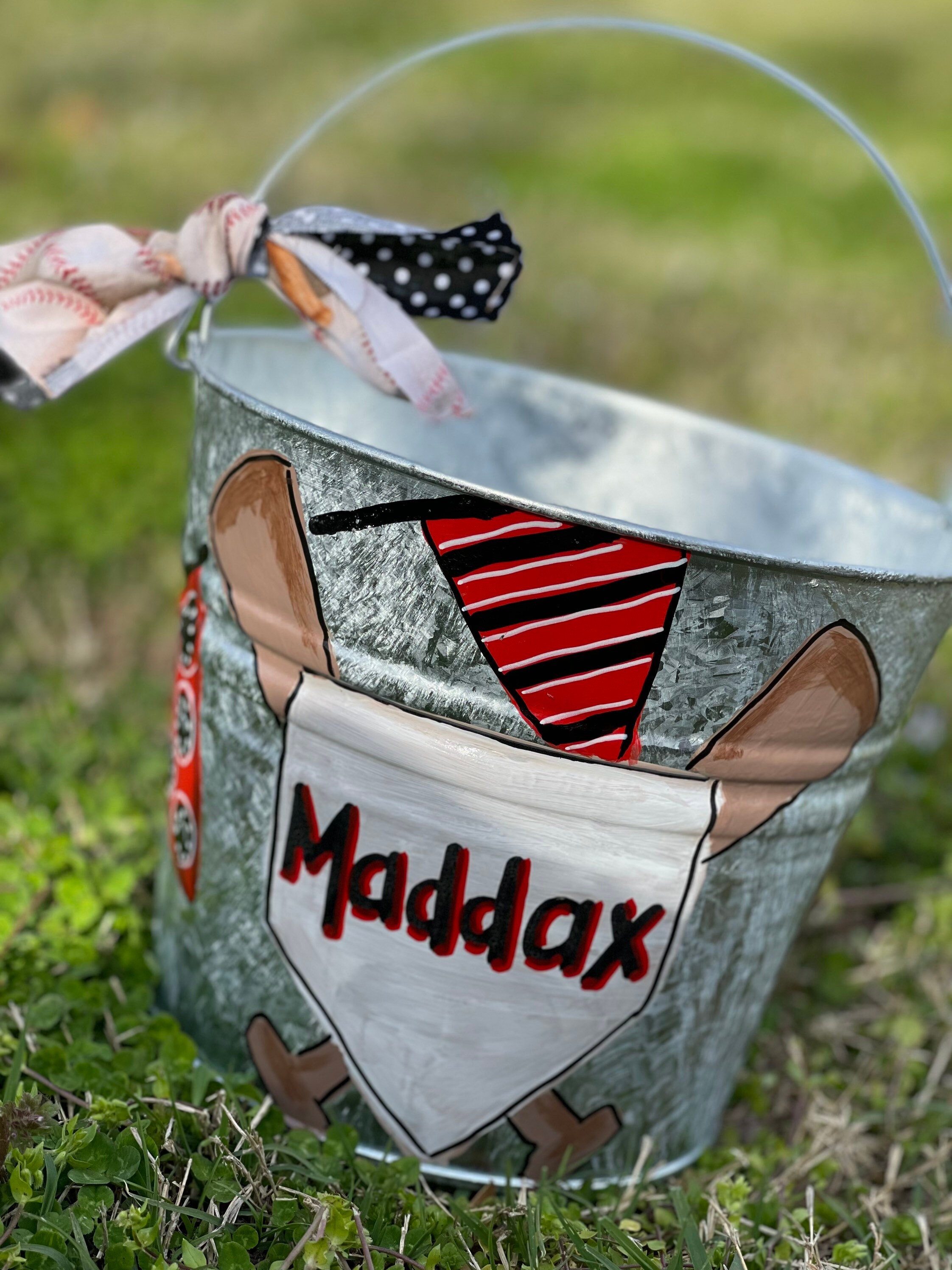 Hand Painted Baseball Softball Galvanized Bucket - Etsy
