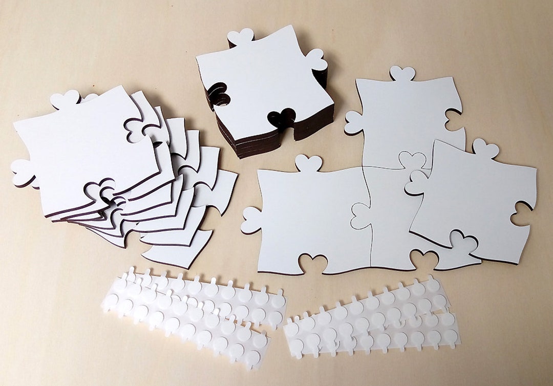 Blank Wooden Puzzle Infinite - Heart Nose, White, Set of 20 Pieces, 11 ...