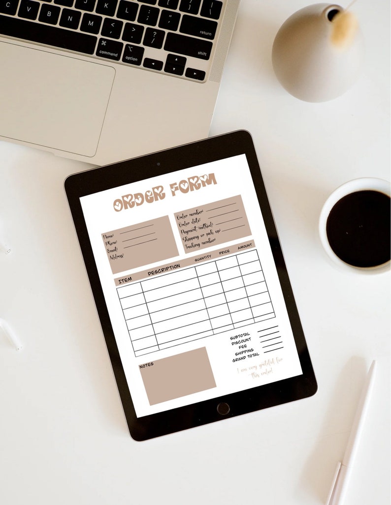 Order Form Digital File, Small Business Order Form, Order Form Template ...