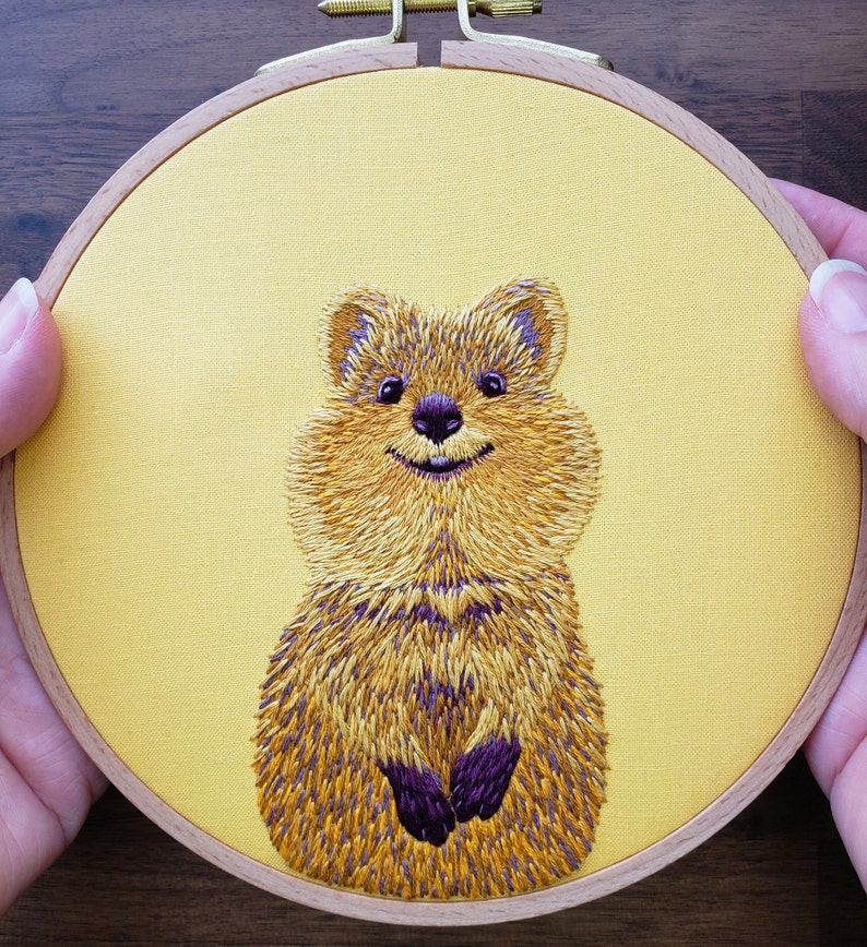 Quokka Says ‘hi’| PDF Pattern | Beginner Hand Embroidery ...