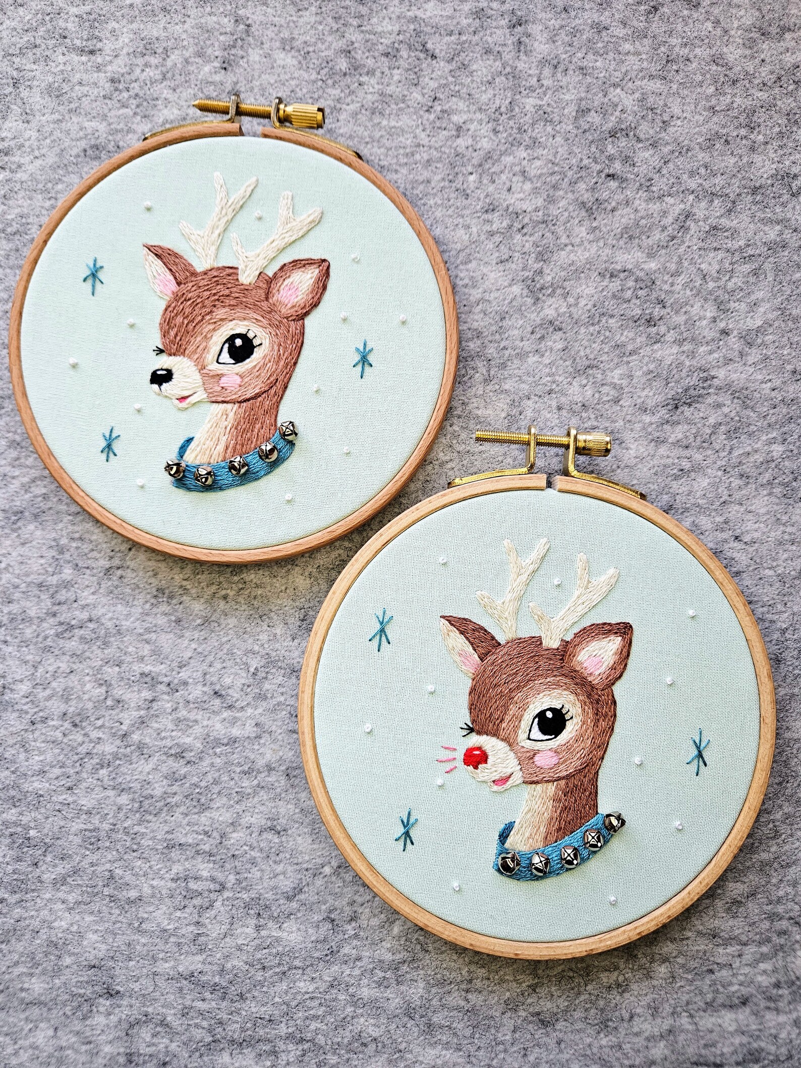 Retro Vintage Reindeer Embroidery | PDF Pattern | Christmas | Beginner ...