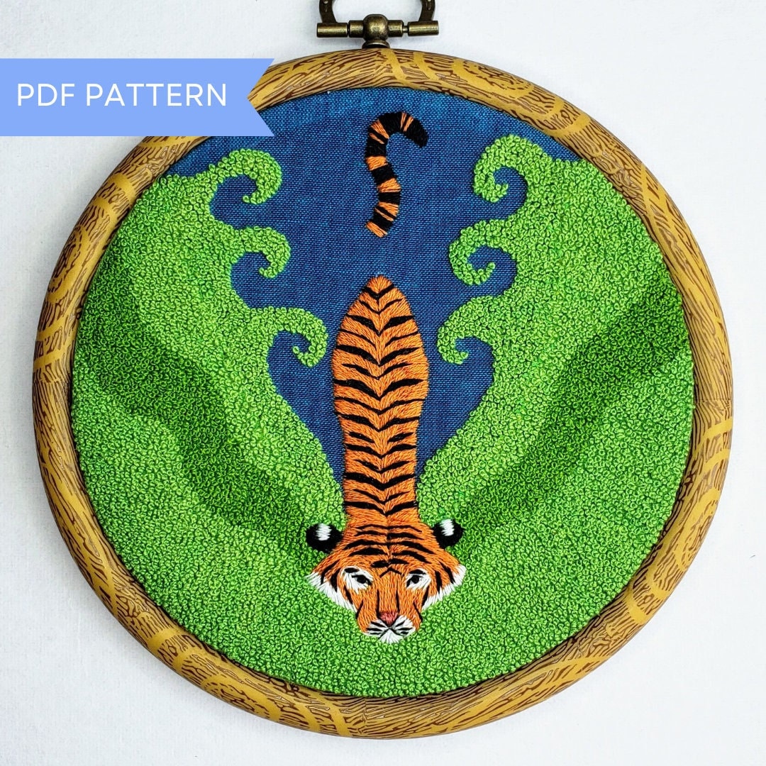 So. Many. French. Knots. Tiger -- Hand Embroidery Pattern, Thread ...