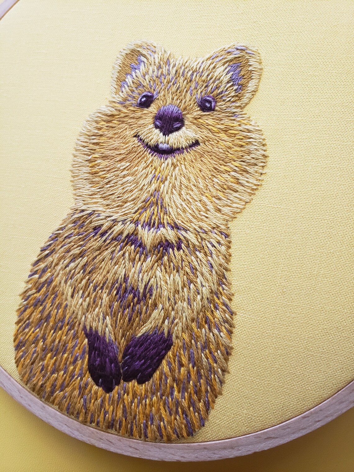 Quokka Says ‘hi’| PDF Pattern | Beginner Hand Embroidery ...