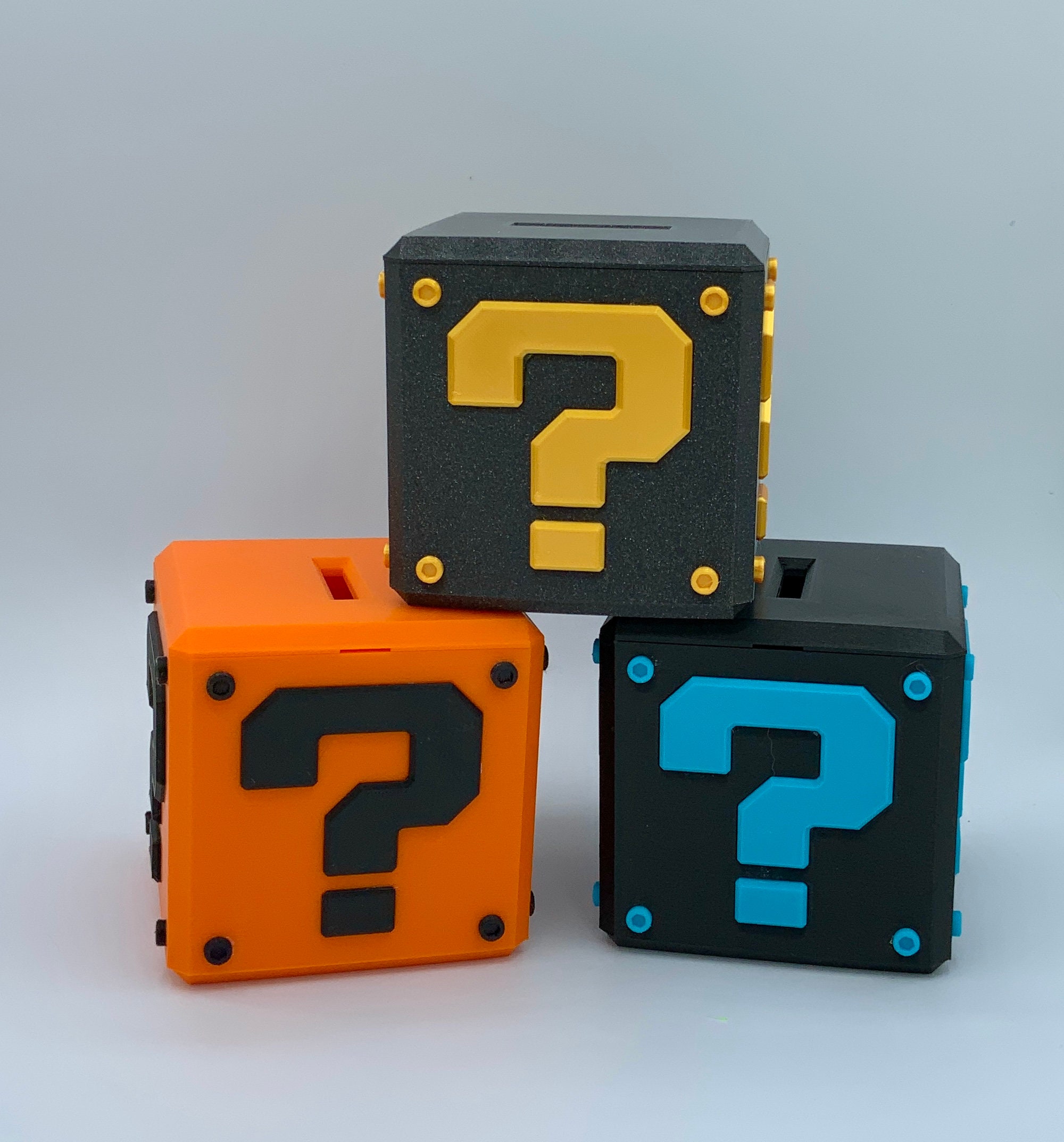 3D Printed Question Mark Box, Coin Bank, Piggy Bank, Video Game, Mario ...