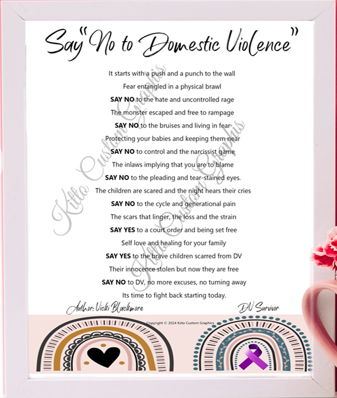 Say No to Domestic Violence Poem - Written by a DV Survivor - Digital ...