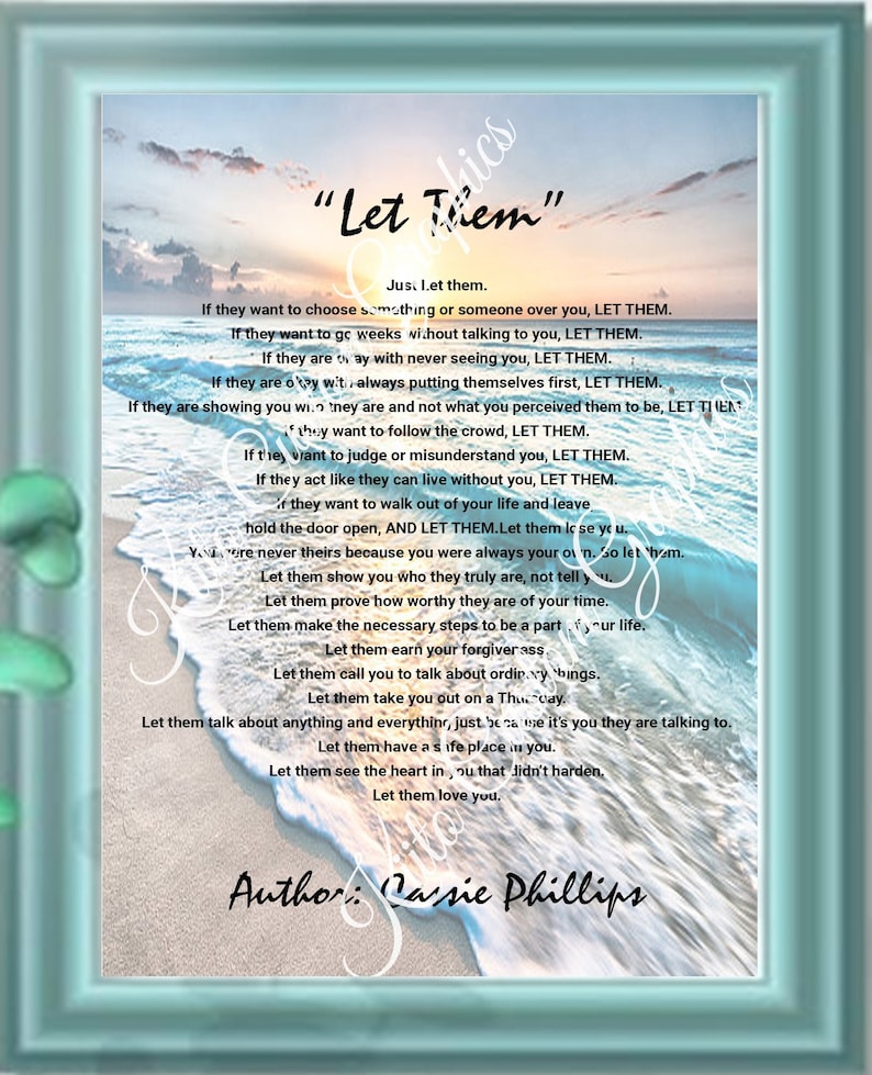 Let Them Poem - Author Cassie Phillips - Digital Download, Ready to ...