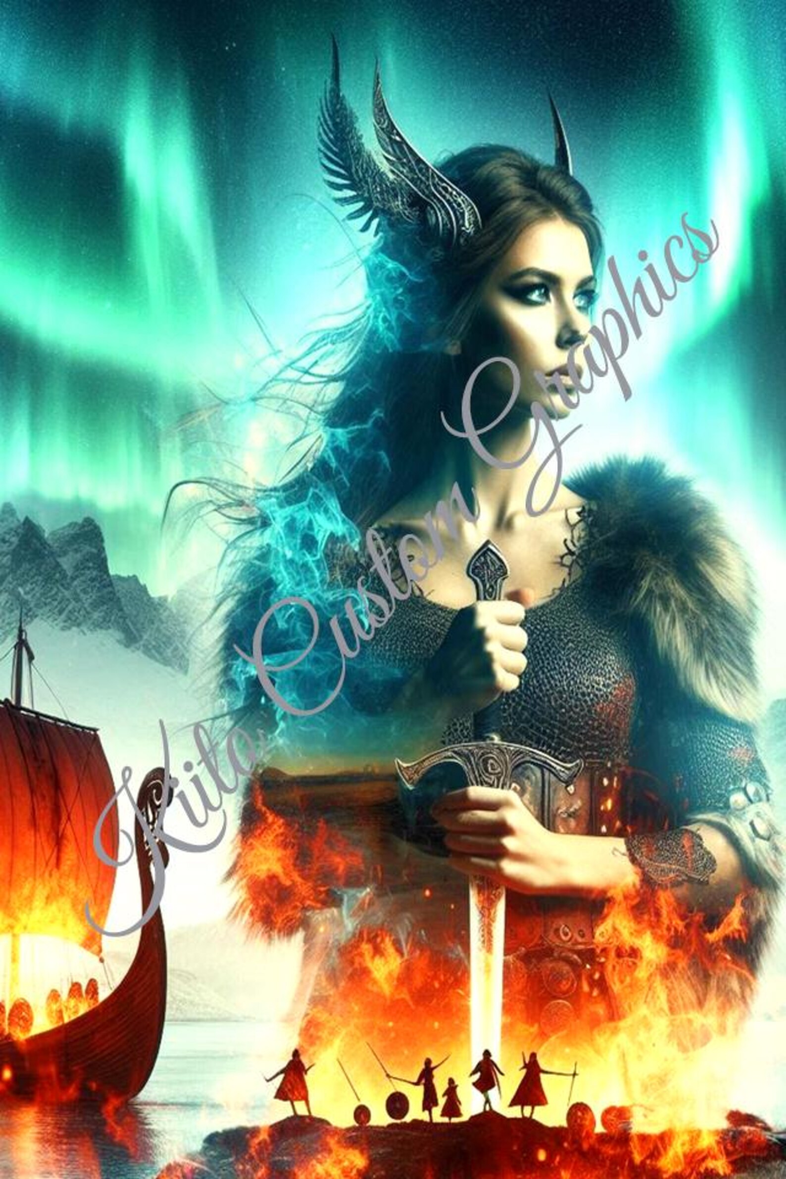 Viking Shield Maiden Posters 6 - Wall Art - Digital Download for ...