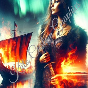 Viking Shield Maiden Posters 6 - Wall Art - Digital Download for ...
