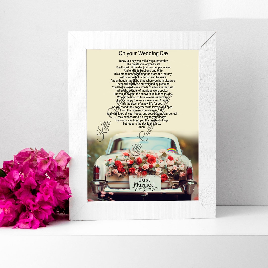On Your Wedding Day Poem Digital Download, Ready to Print, Frame ...