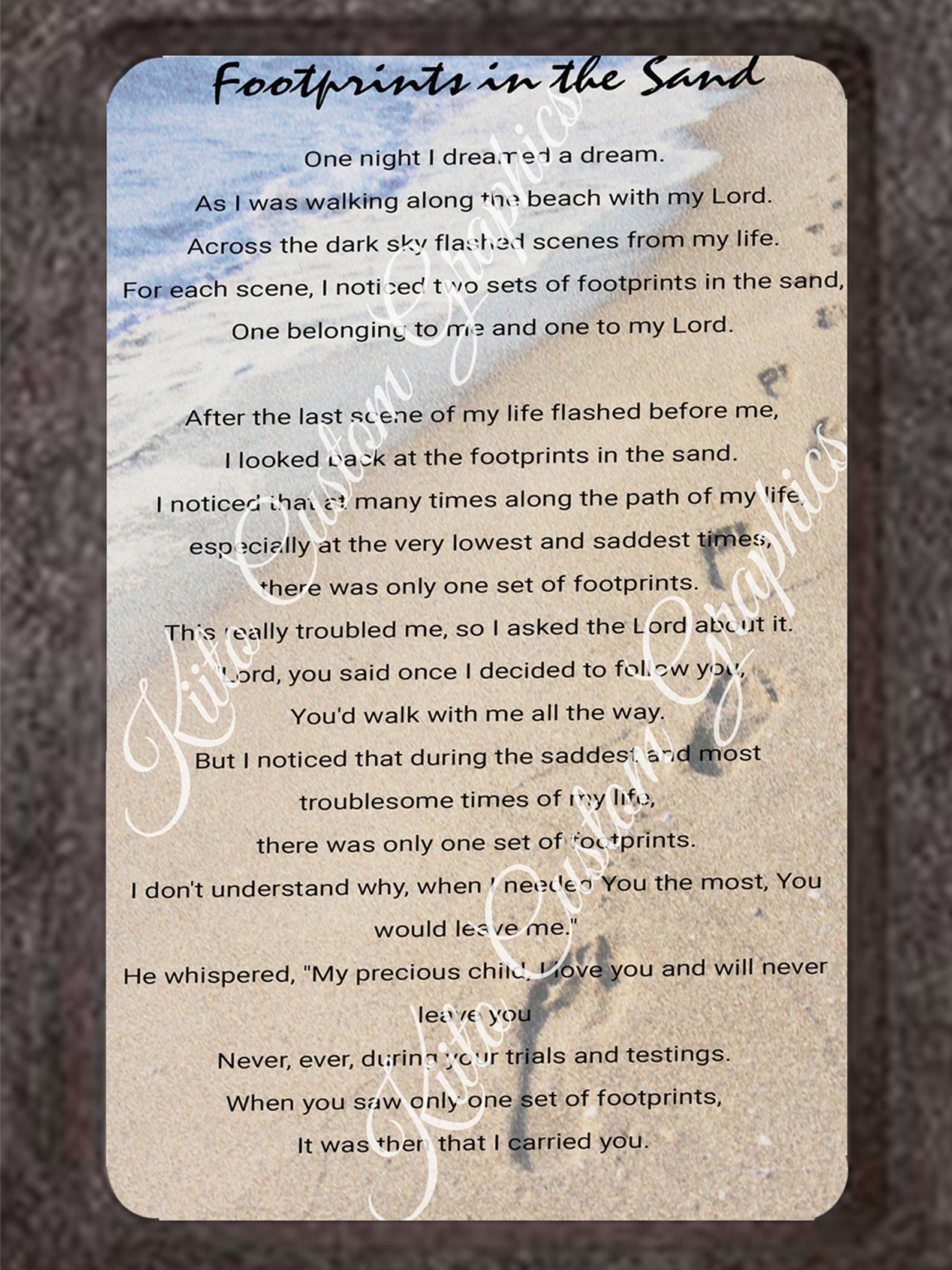 Foot Prints - Religious Poem, Digital Download, Ready to Print, Frame ...