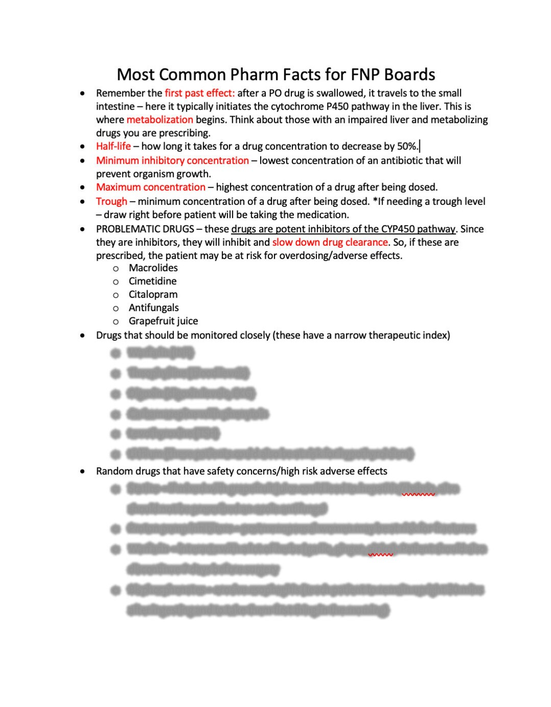 Common FNP Pharm Notes // Especially Helpful for Board Review and New ...