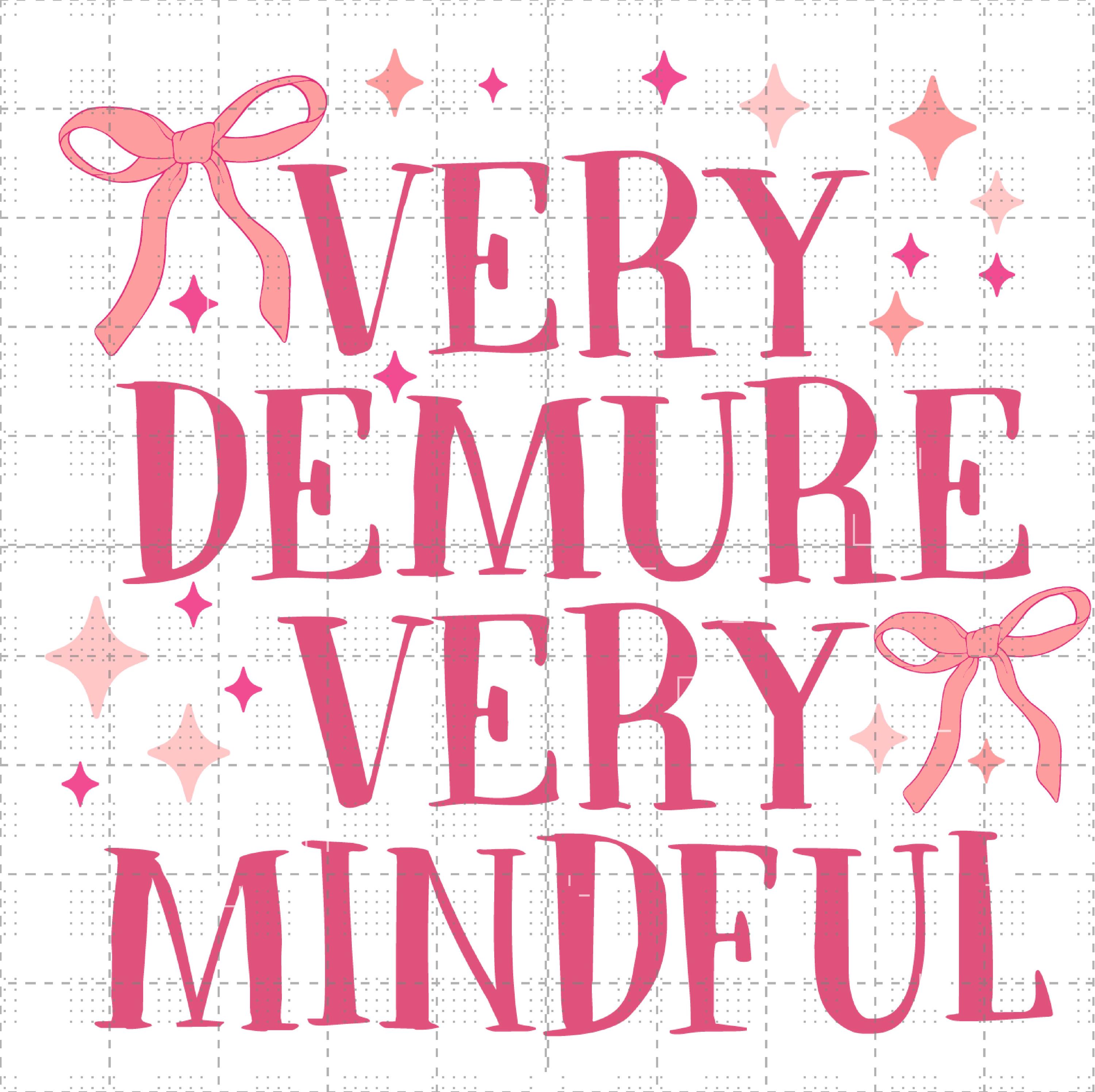 Demure Mindful SVG, PNG Coquette Bow Clipart Sublimation Cricut Cut ...