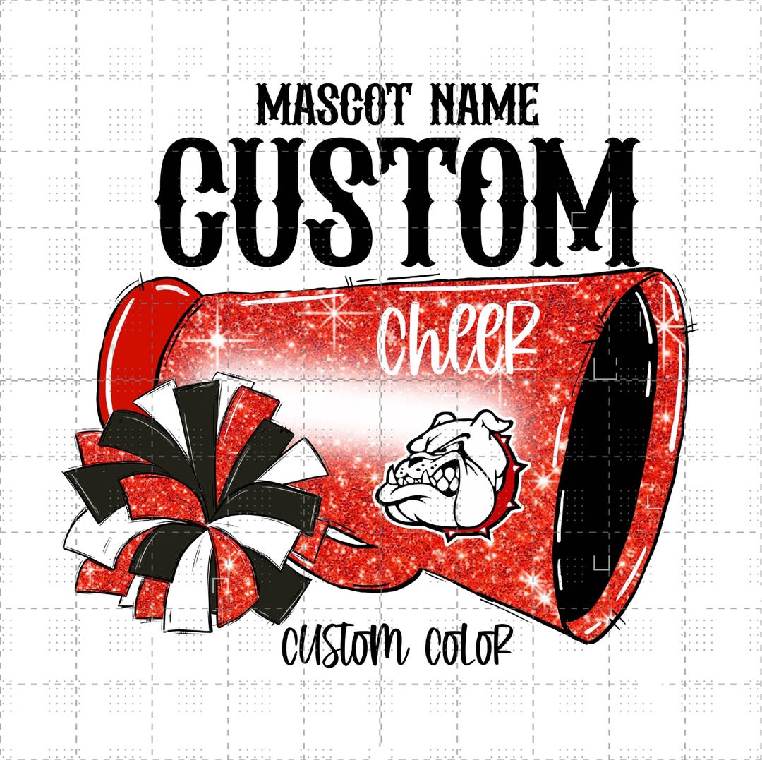 Custom Cheer Mascot PNG Retro Vintage Sequin School Pride Popular ...