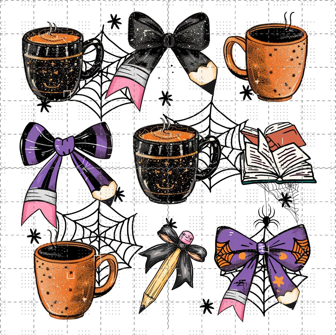 Trendy Halloween PNG Bundle Coquette Pencil, Bow Clipart - Etsy