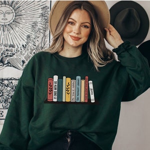 Custom Bookshelf Sweatshirt, Booktok Merch Personalized Books Sweater ...