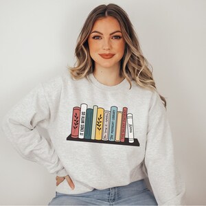 Custom Bookshelf Sweatshirt, Booktok Merch Personalized Books Sweater ...