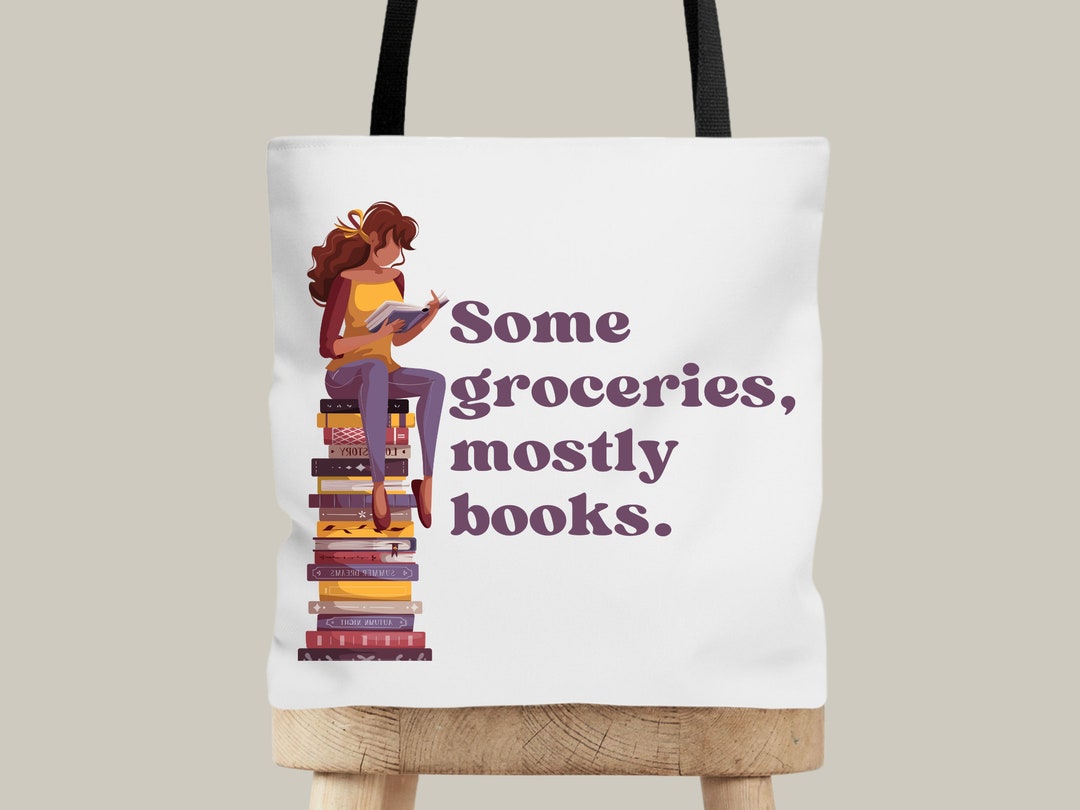 Bookish Tote Bag, Tote Bag Aesthetic, Book Tote, Library Bag, Book ...